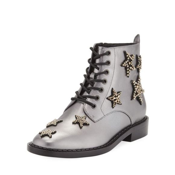Coach | Shoes | Coach Women Watts Leather Metallic Combat Ankle Boots ...